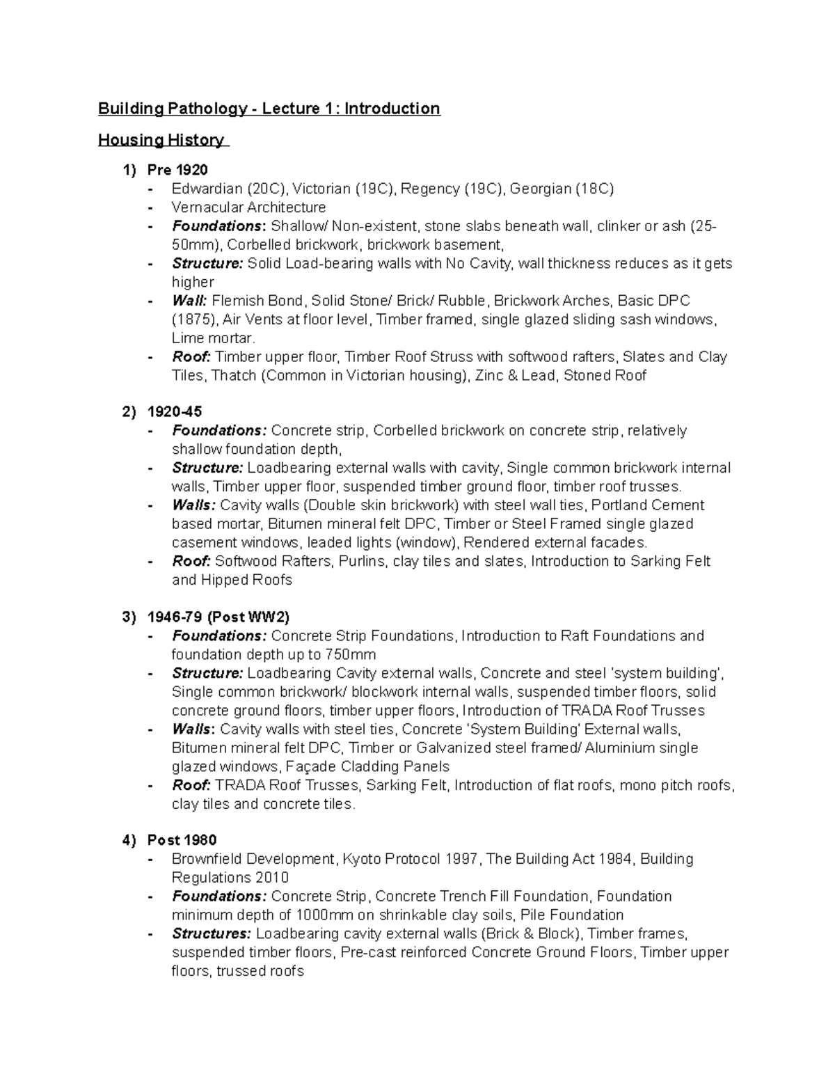 Final Building Pathology Notes - Building Pathology Lecture 1 ...