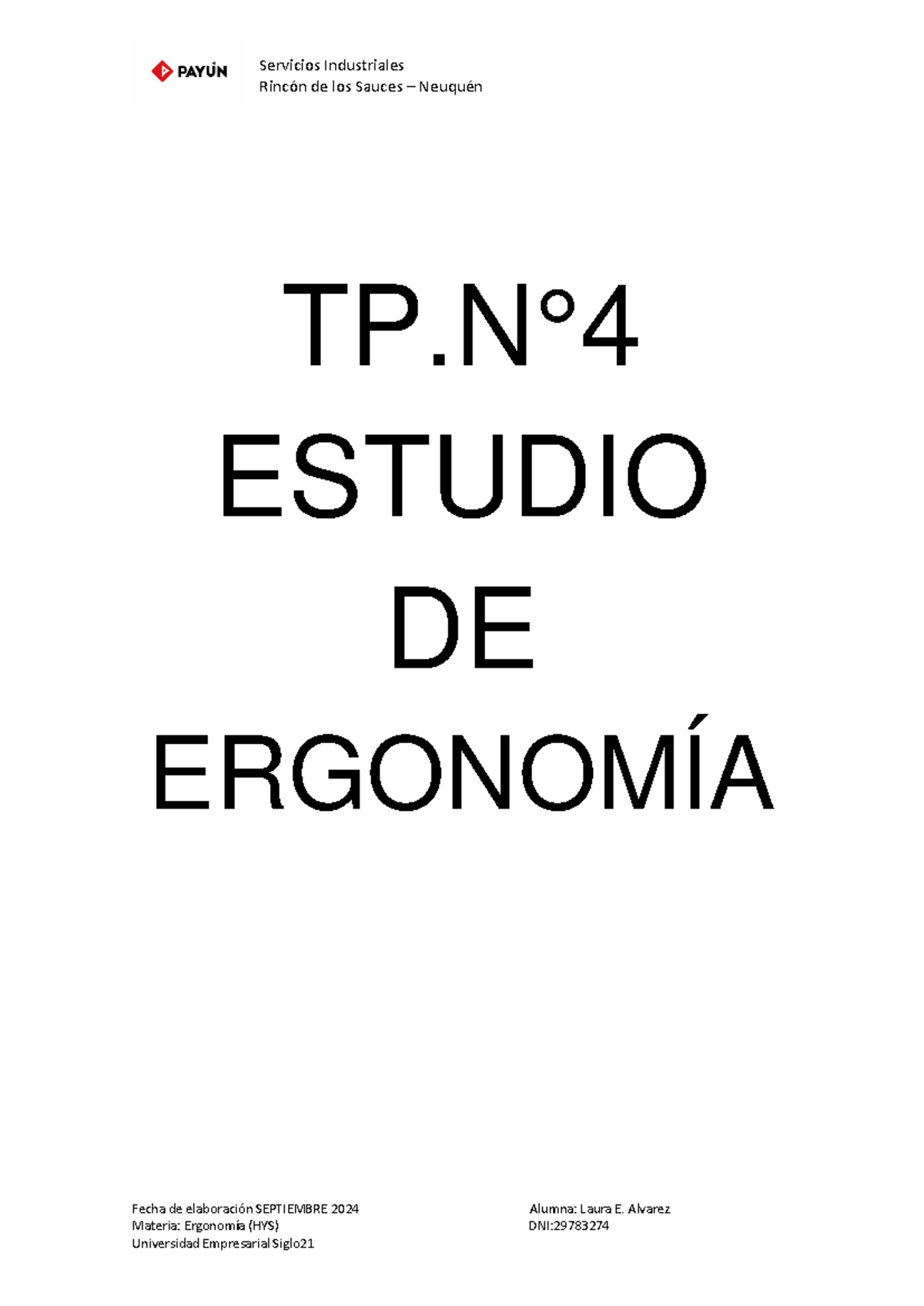 TP4 Ergonomía - Análisis del Estudio Ergonomico en Trabajo Manual - Studocu