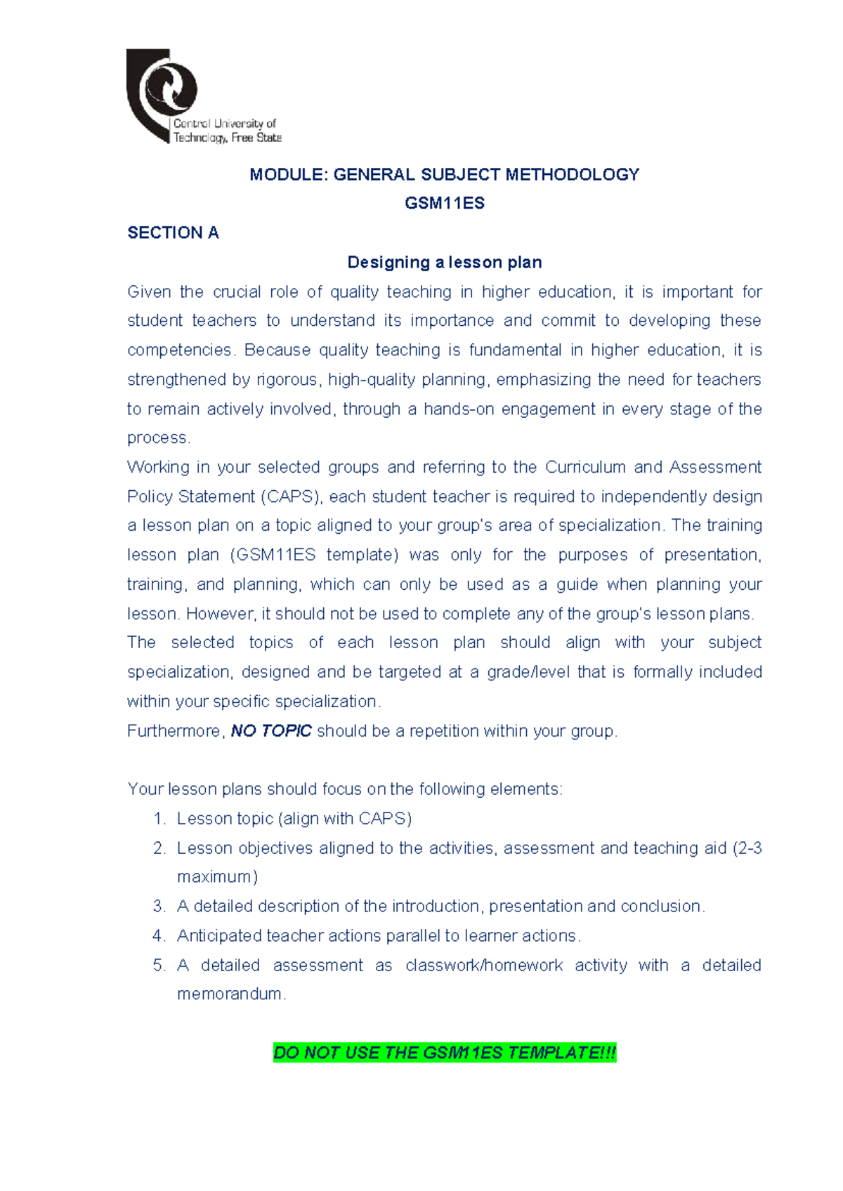 2026 GSM11ES Lesson Plan & 3D Model Design Group Assignment - Studocu