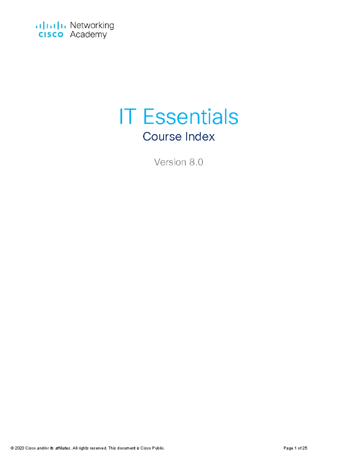 IT Essentials 8 - Comprehensive Table of Contents Overview - Studocu