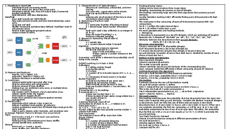 COMP9313 Cheat Sheet: MapReduce & Spark Overview - Studocu