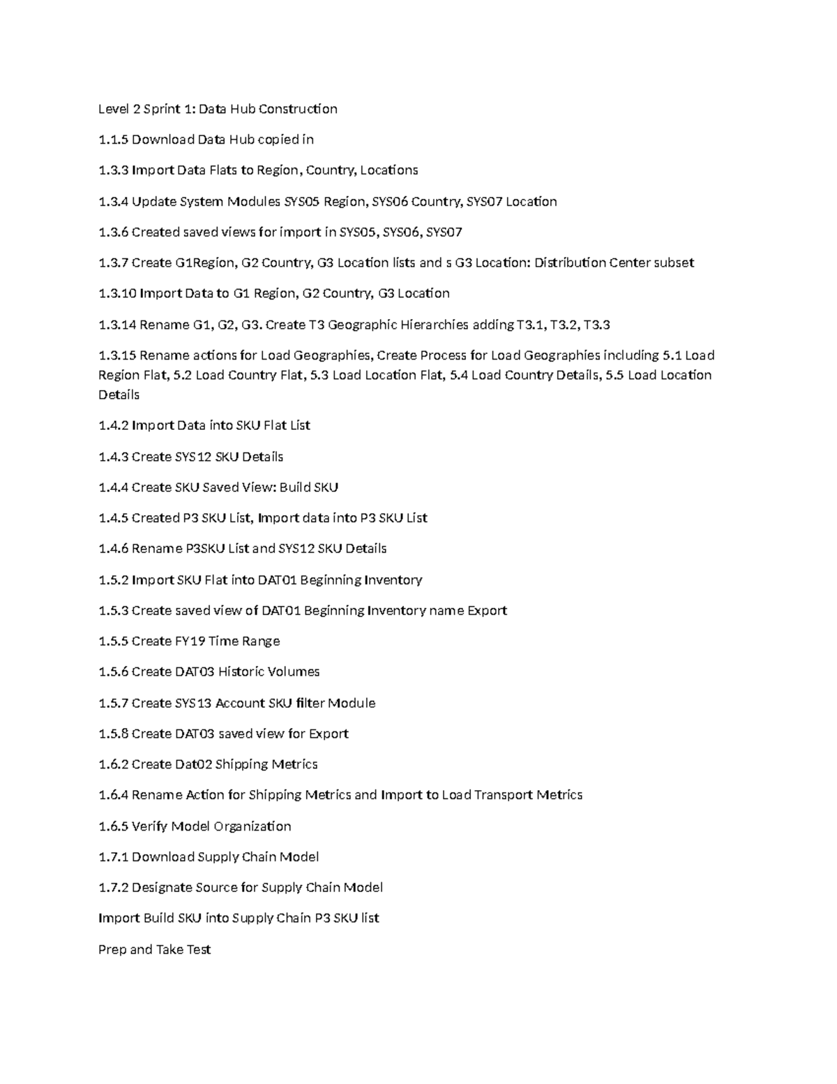 Level 2 Anaplan Data Hub Construction Activities Overview - Studocu