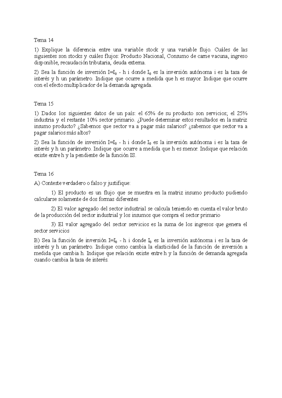Parcial T: Diferencias entre Variables Stock y Flujo en Economía - Studocu