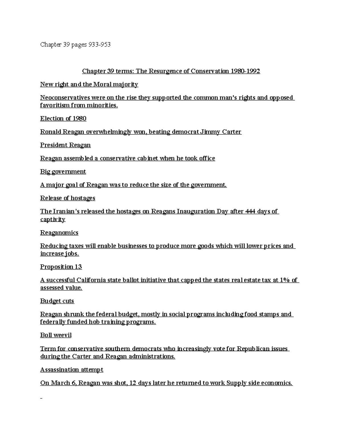 CH 39 - The Resurgence of Conservation (1980-2000) Overview - Studocu