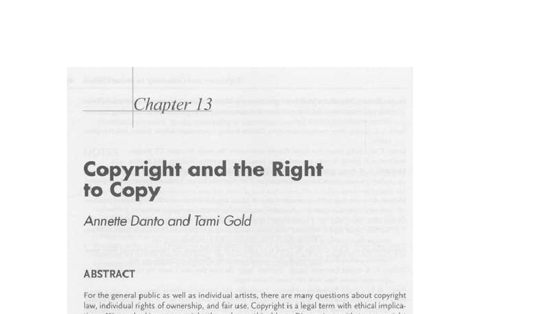 Chapter 13: Copyright and the Right to Copy - Analysis ...