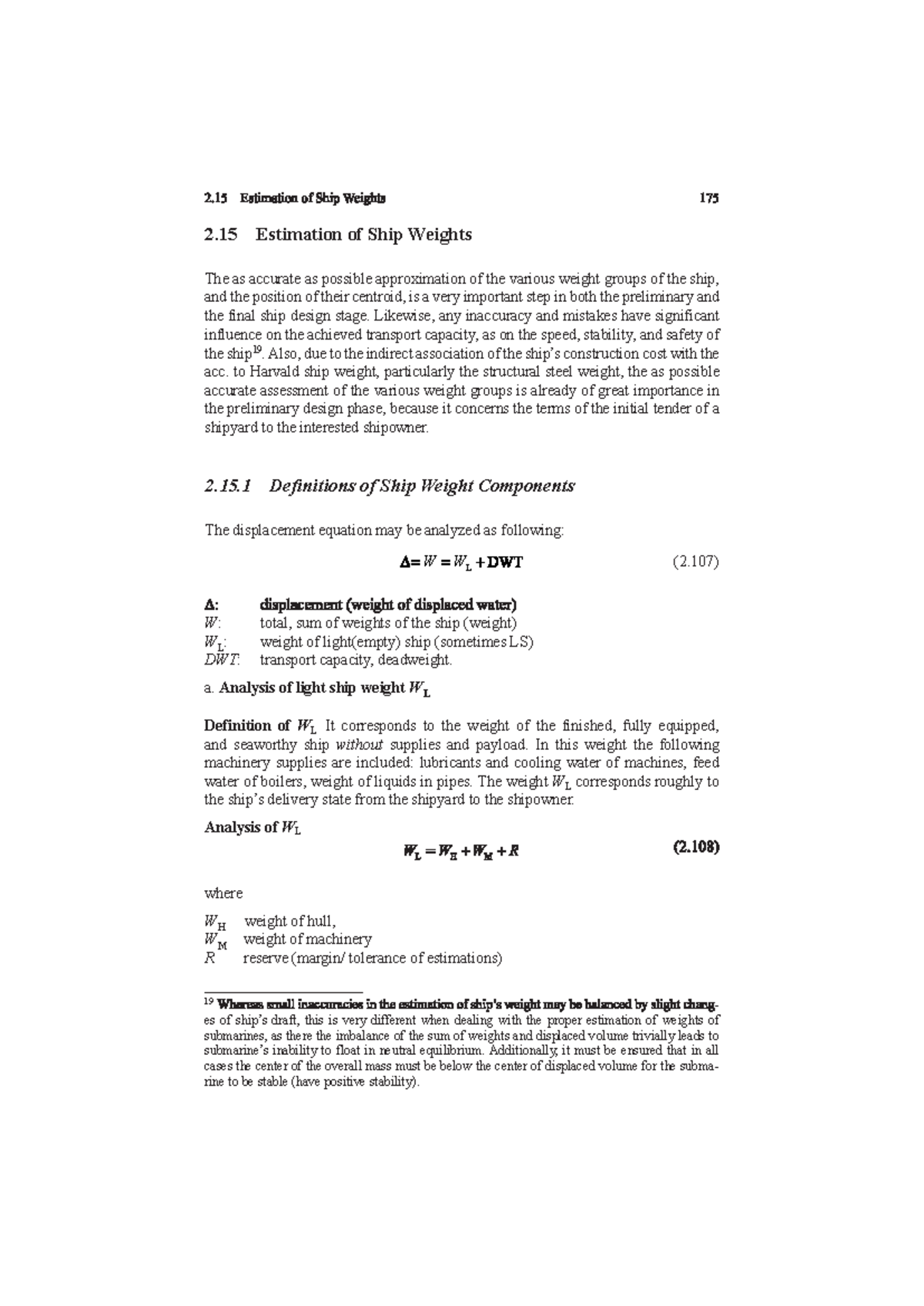 Weight Estimation in Ship Design: A Study (Papanikolaou 2014) - Studocu
