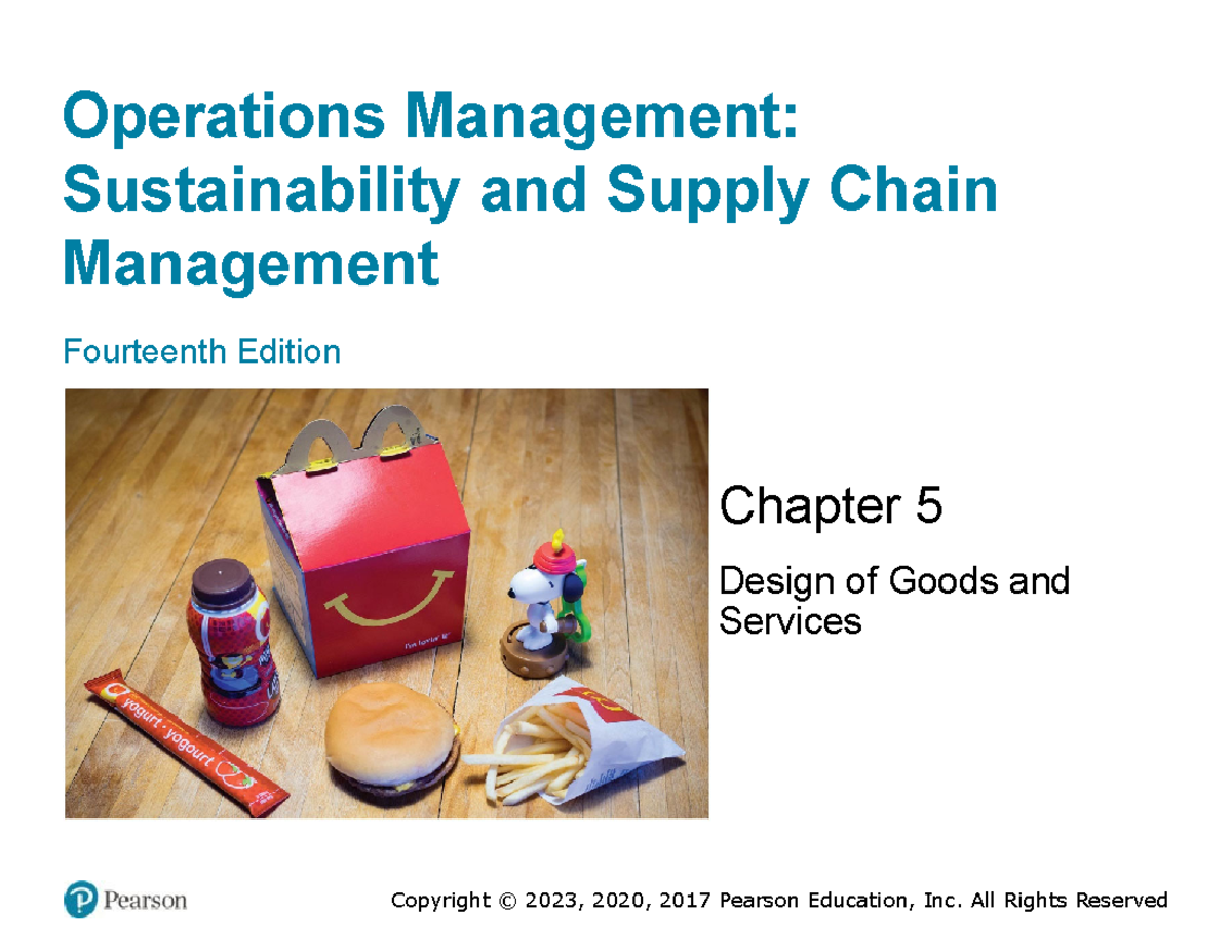 Operations Management: Chapter 5 - Design of Goods and Services - Studocu