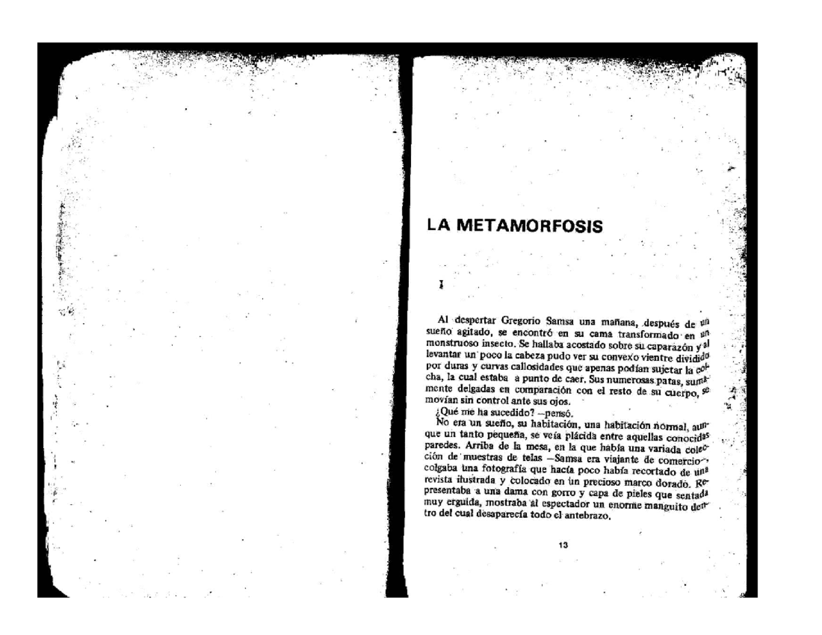 Notas de Clase sobre "La Metamorfosis" - Análisis de Kafka (LA 101 ...