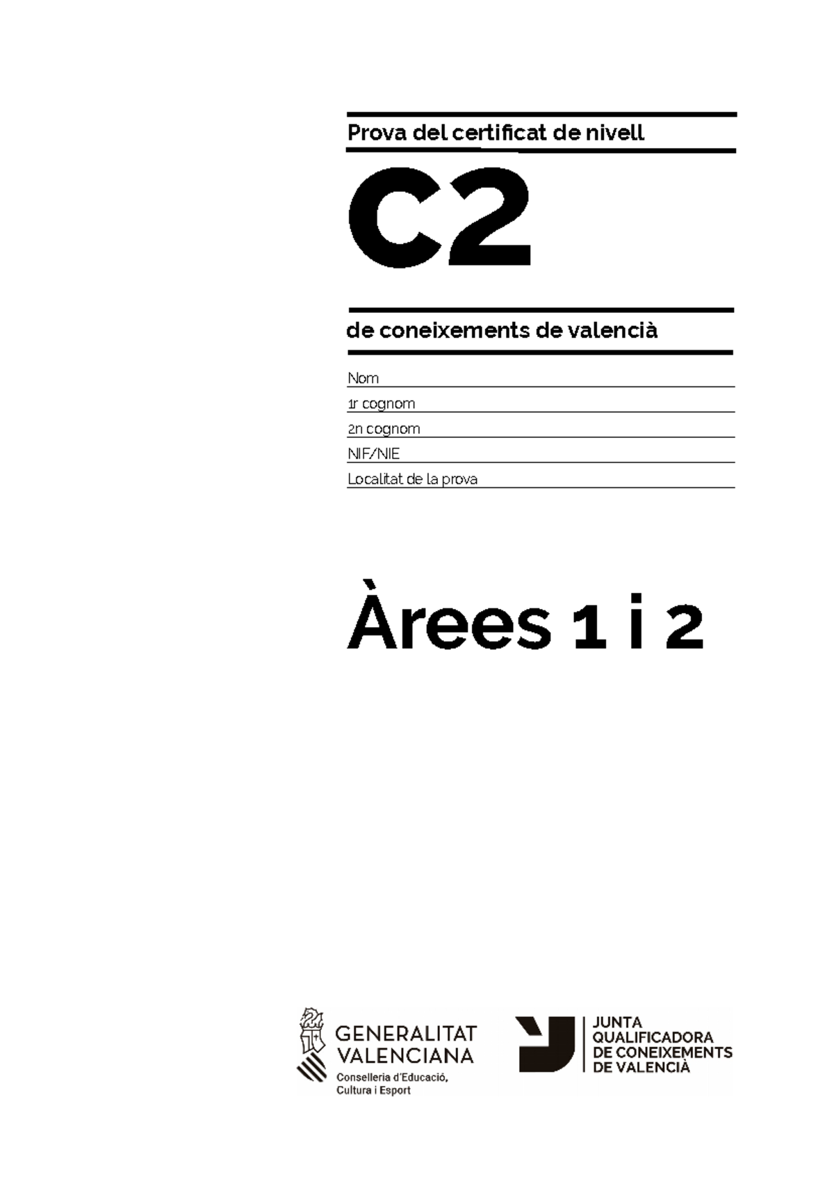 C2 octubre 2022 - examen valencià c2 - Prova del certificat de nivell C ...