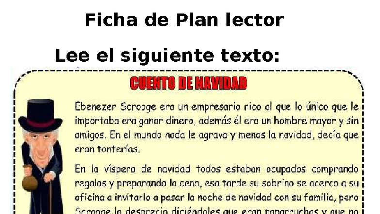 Ficha de Lectura: Análisis de "Cuento de Navidad" y Personajes - Studocu
