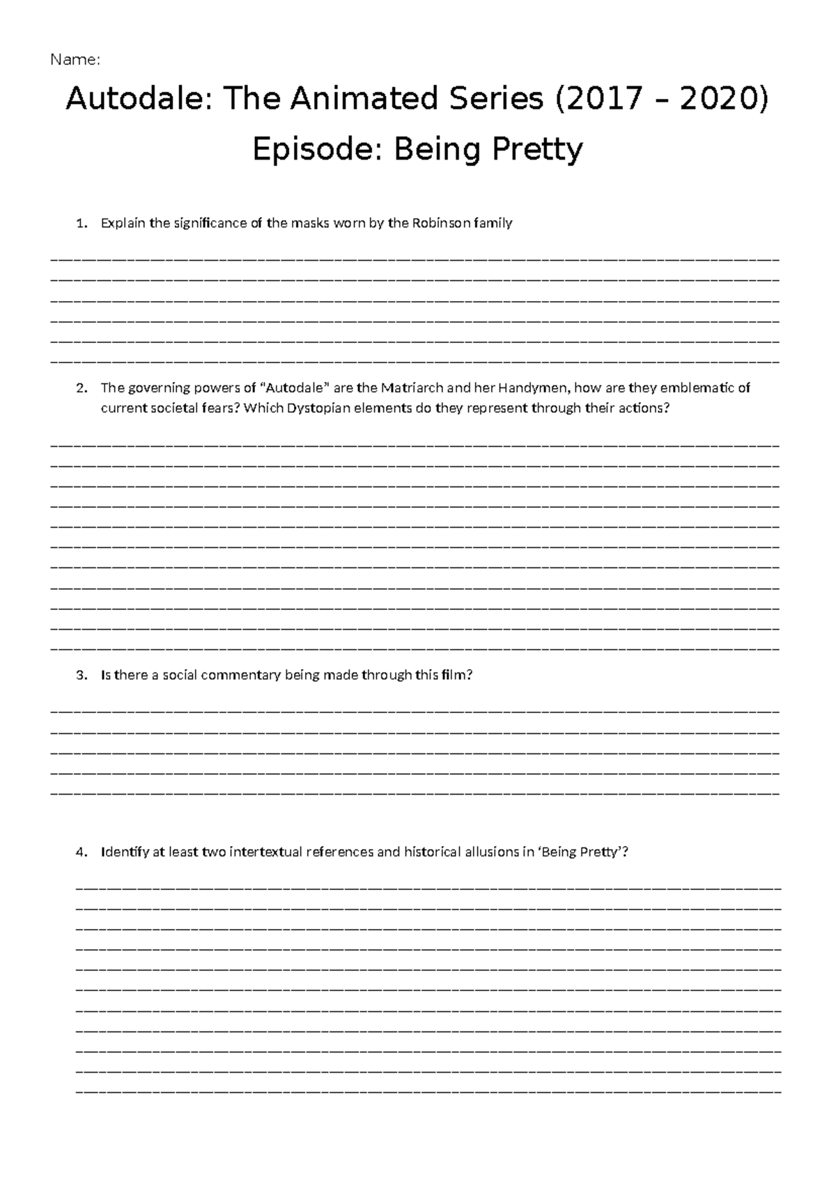 Autodale: Being Pretty Study Notes & Analysis (2017-2020) - Studocu