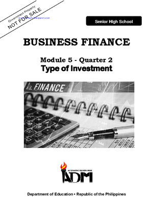 Module-1 - Business Finance Quarter 3 – Module 1.2: Introduction to ...