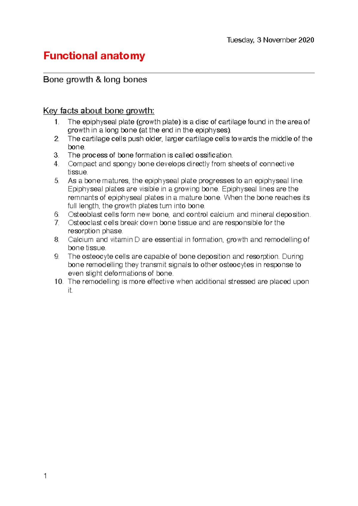 Bone Growth: Key Facts for Level 3 Extended Diploma in Sport Science ...