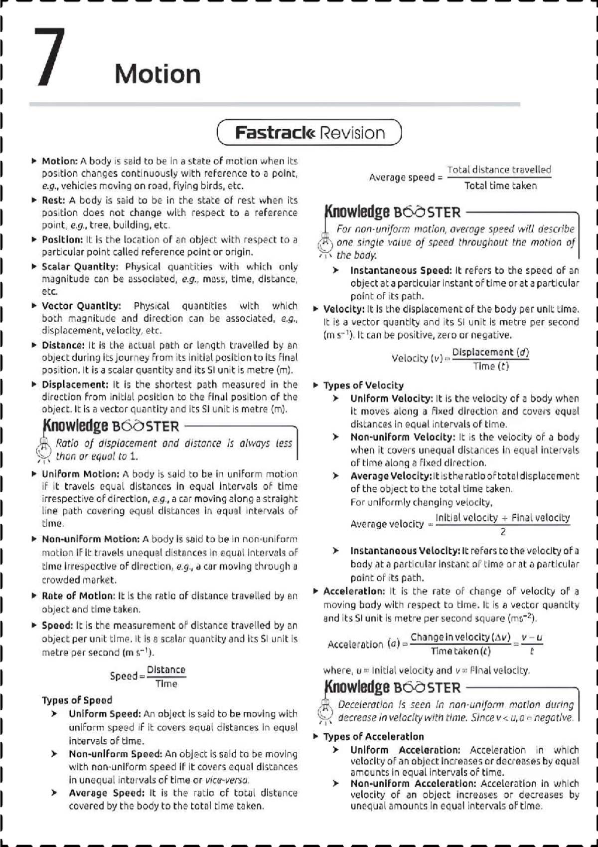 Physics-Motion: Comprehensive Revision Notes for H Class - Studocu