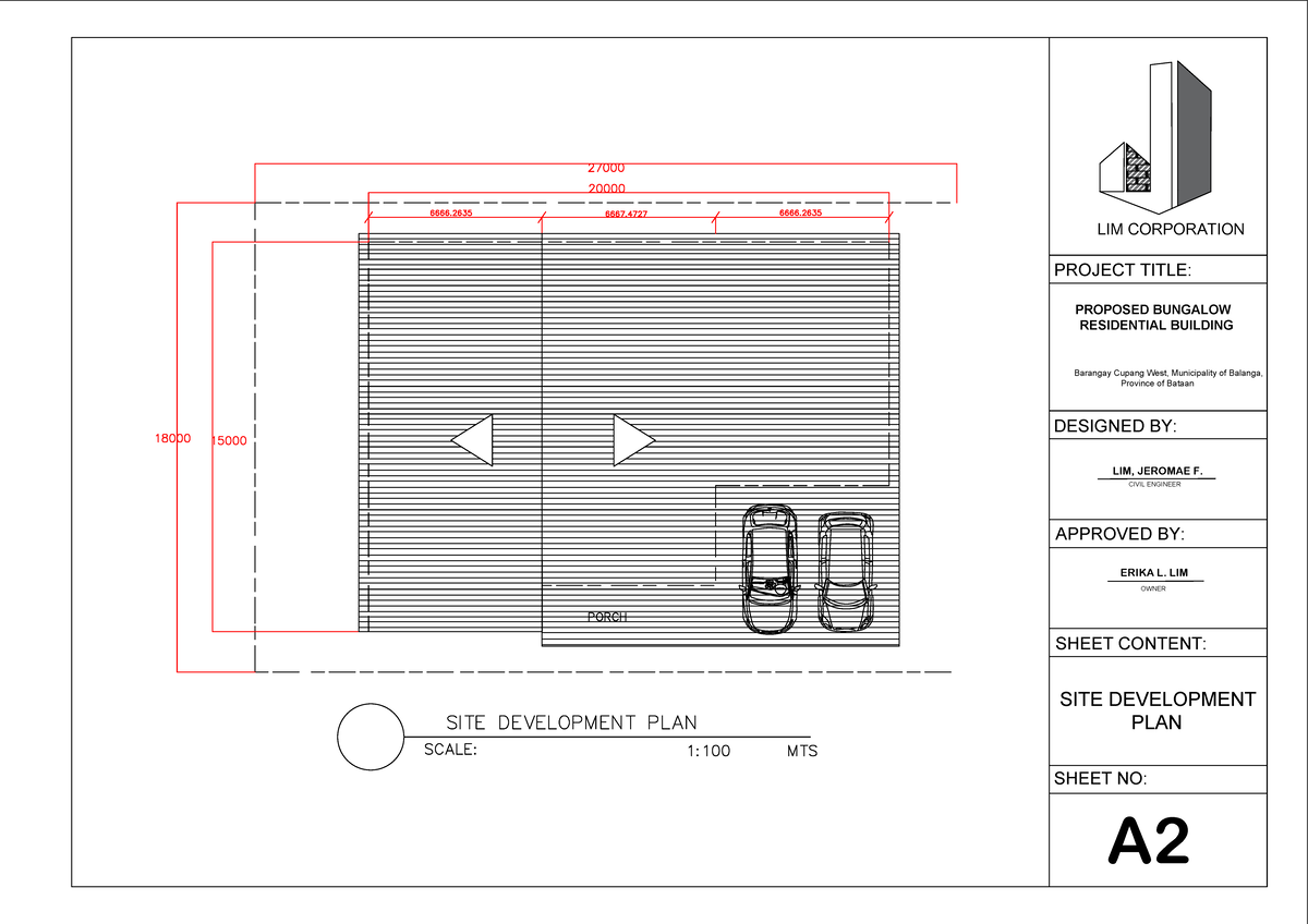 A2 - plan - civil engineering - PROJECT TITLE: PROPOSED BUNGALOW ...