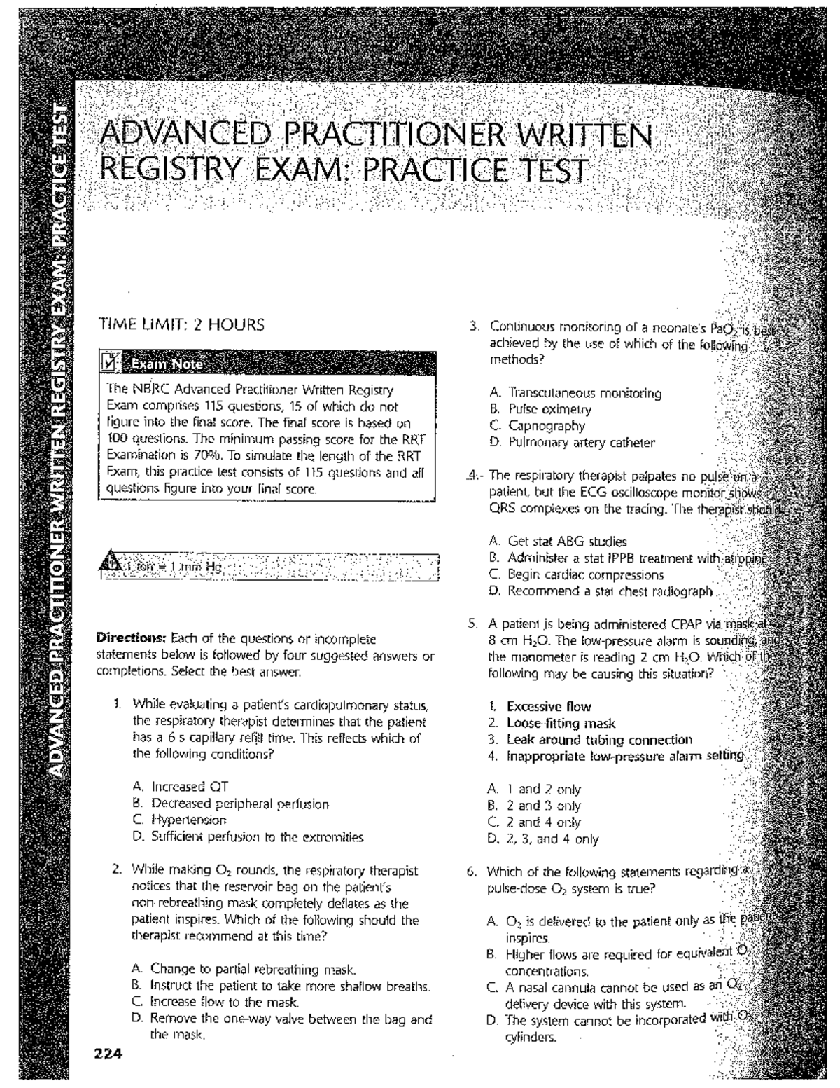 ADVANCED PRACTITIONER WRITTEN REGISTRY EXAM: PRACTICE TEST REVIEW - Studocu