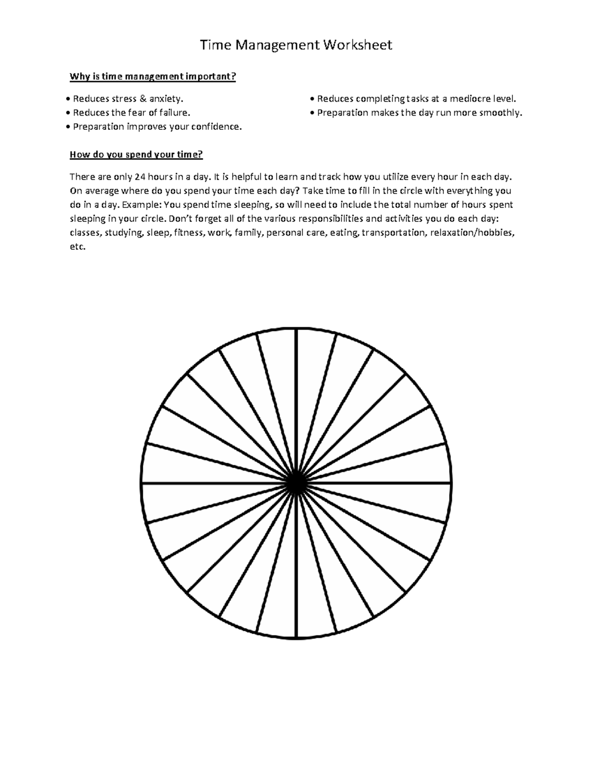 Time Management Worksheet: Strategies for Effective Scheduling - Studocu