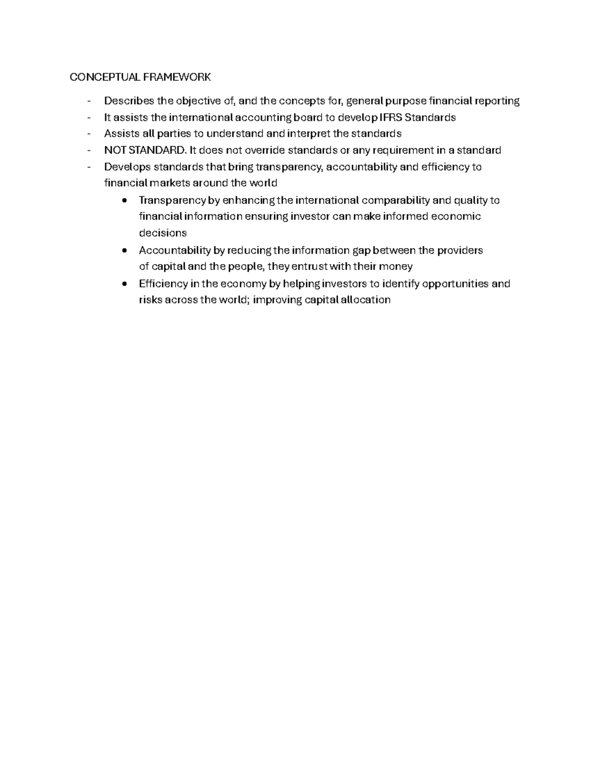 CHAPTER 1 & 2: Conceptual Framework for Financial Reporting (ACC 101 ...