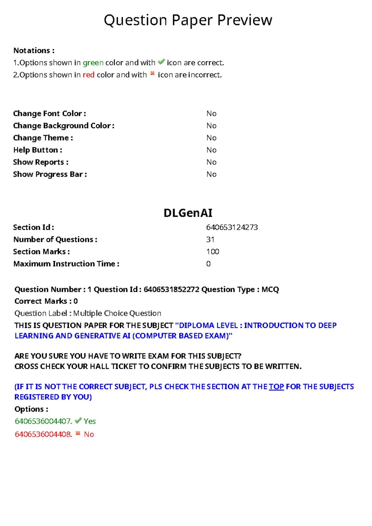 DLGen AI-1: Introduction to Deep Learning Exam Question Paper - Studocu