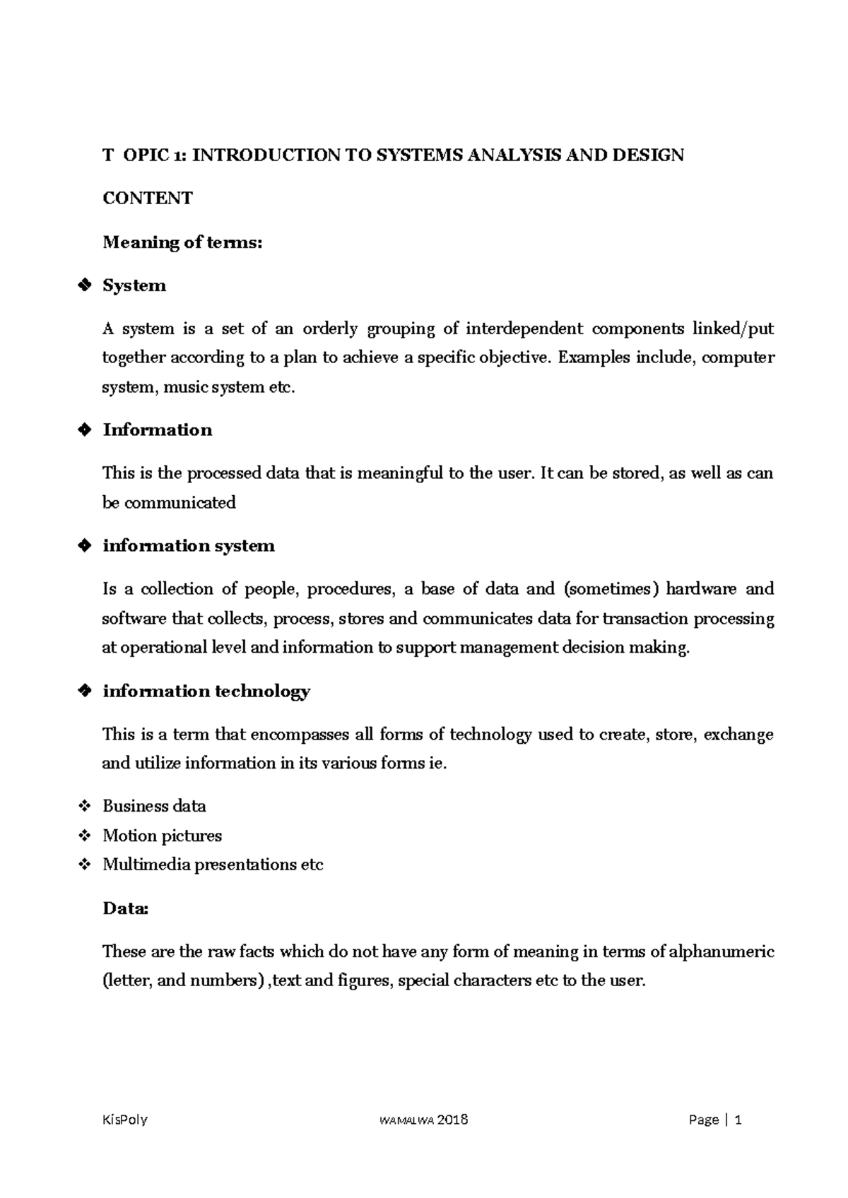 SAD 101: Comprehensive Notes on Systems Analysis and Design - Studocu