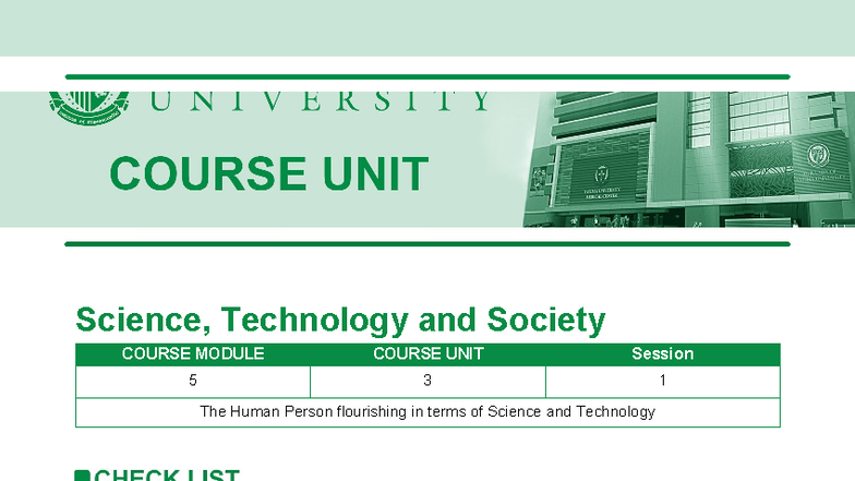 Human Flourishing in Science and Technology: Course Unit 5 Insights ...
