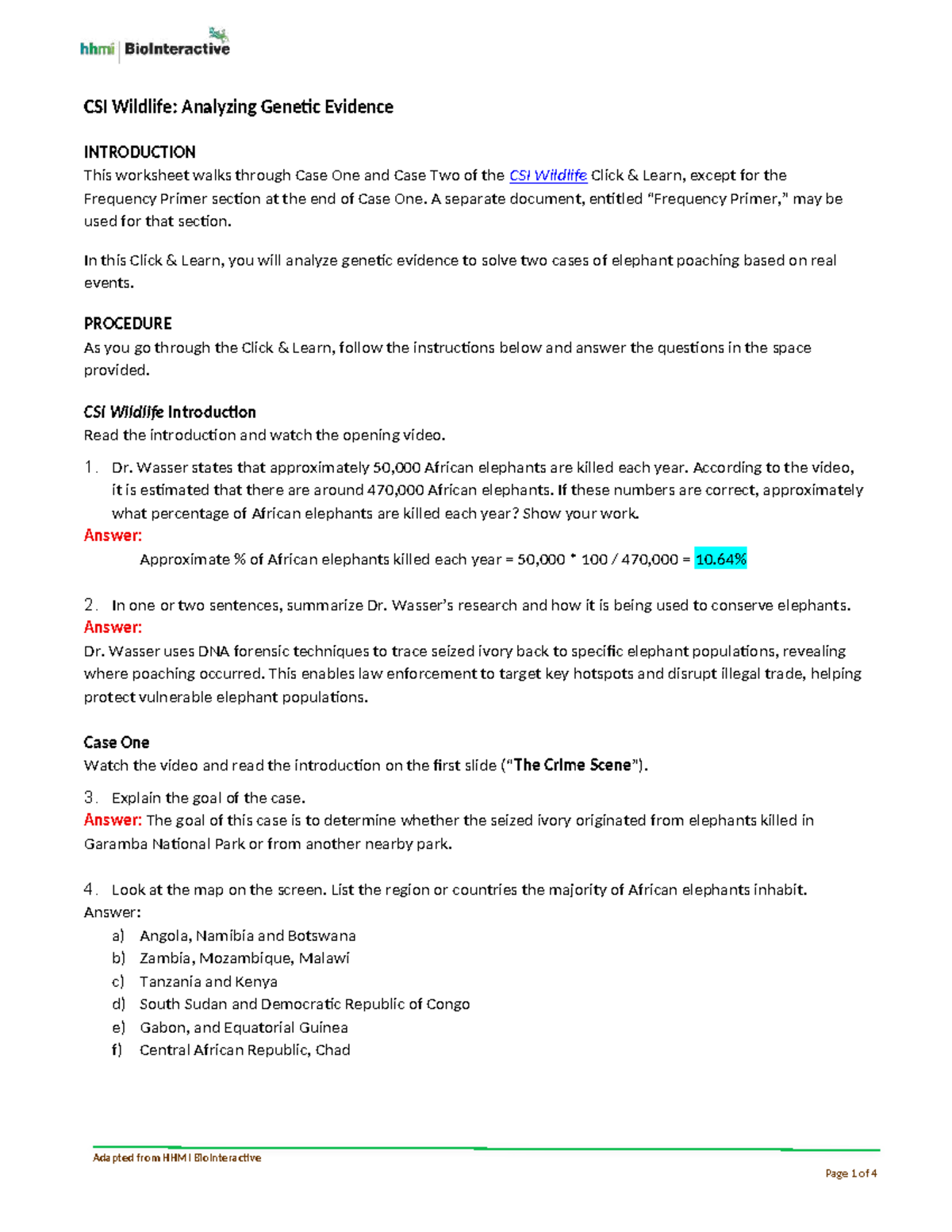 CSI Wildlife: Analyzing Genetic Evidence for Elephant Poaching Cases ...