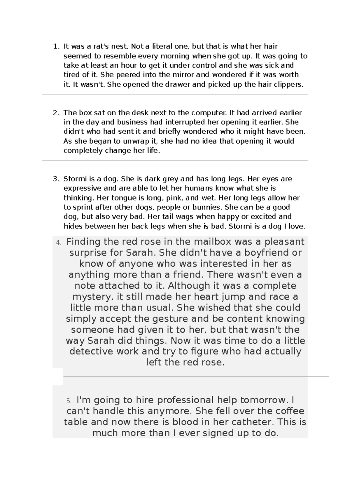 Creative Writing Exercise: Exploring Life's Surprises and Challenges - Studocu