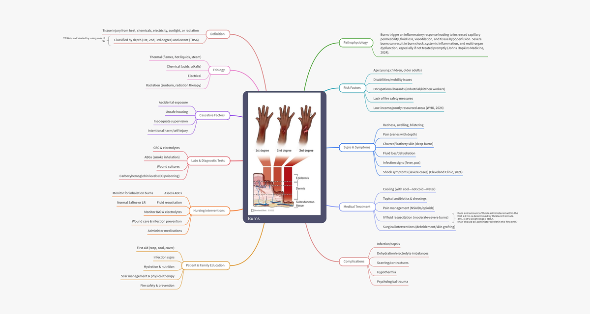 Burns: Pathophysiology, Treatment, and Nursing Interventions - Studocu