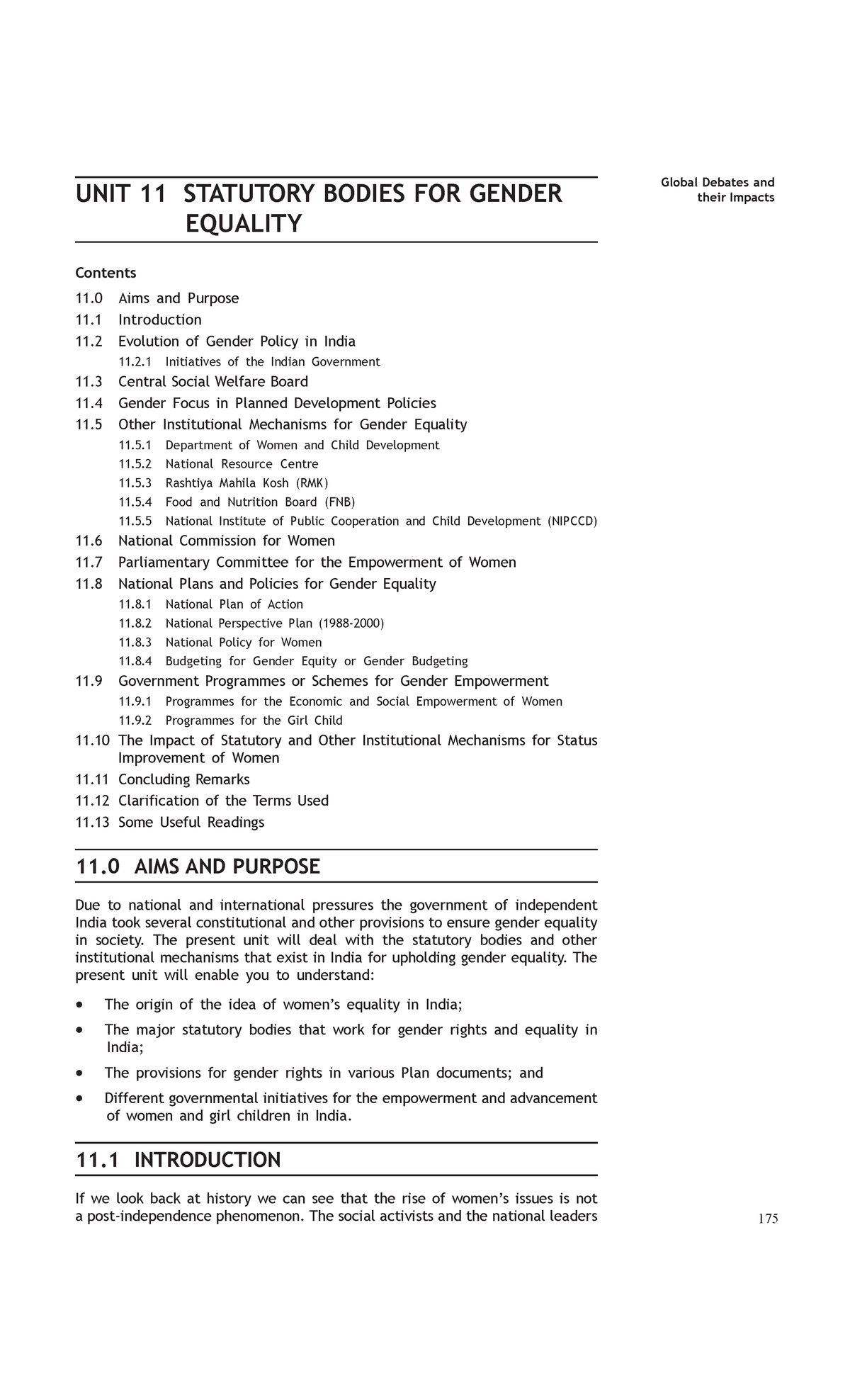 Unit 11: Statutory Bodies for Gender Equality - Global Debates ...
