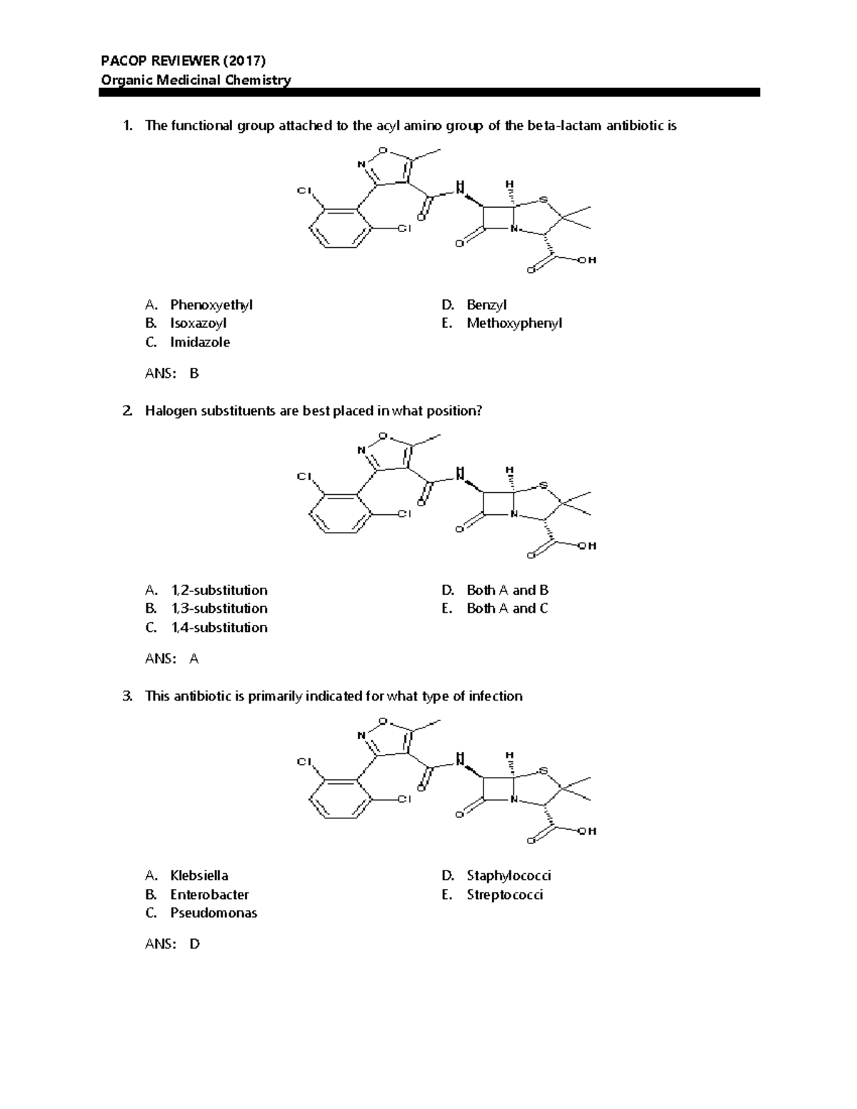 Orgmed Pacop - PACOP REVIEWER (2017) Organic Medicinal Chemistry The ...