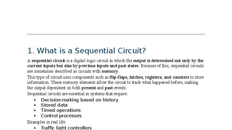 Sequential Circuits: Synchronous vs Asynchronous Overview (EE 101 ...