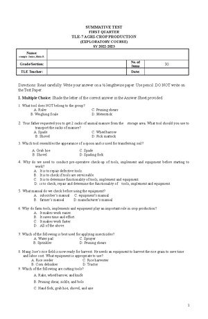 Animal Production (SWINE) NC II: Comprehensive Module & Unit Test Guide ...