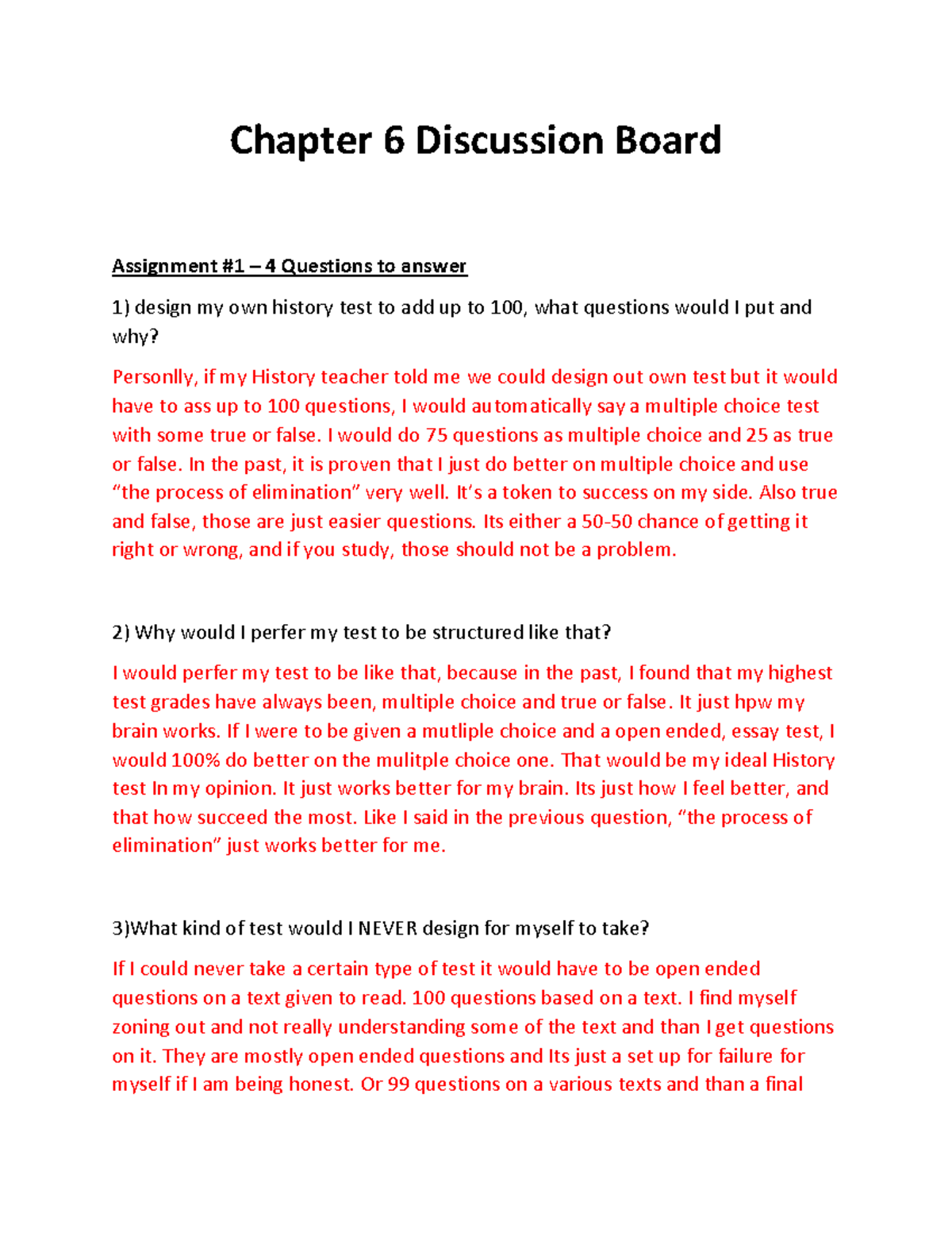 Document 7 - disscussion post - Chapter 6 Discussion Board Assignment ...
