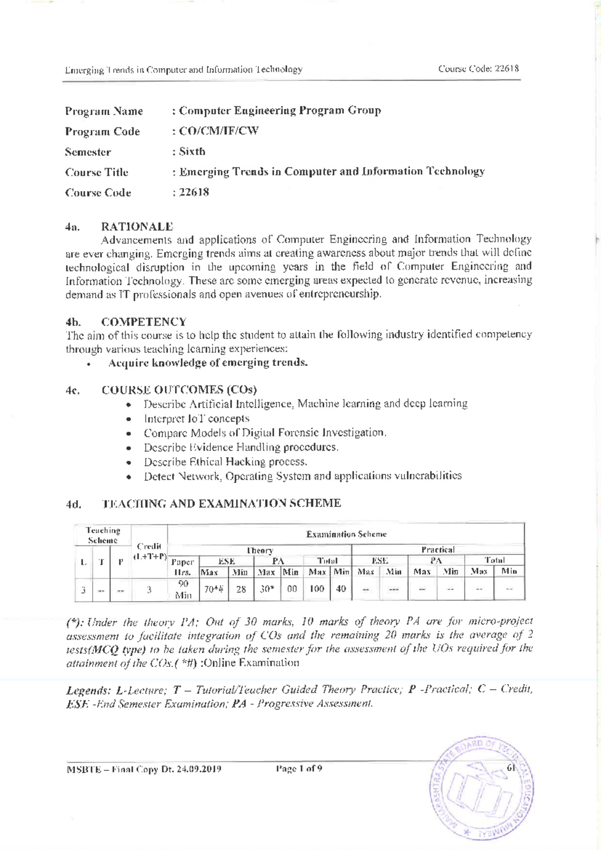 Emerging Trends in Computer Engineering: Course Code 22618 Overview ...