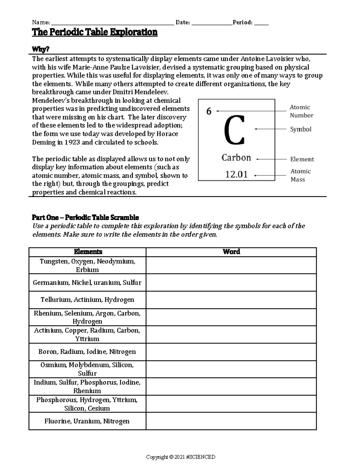 Periodic Table Exploration: Key Elements & Their Symbols Guide - Studocu