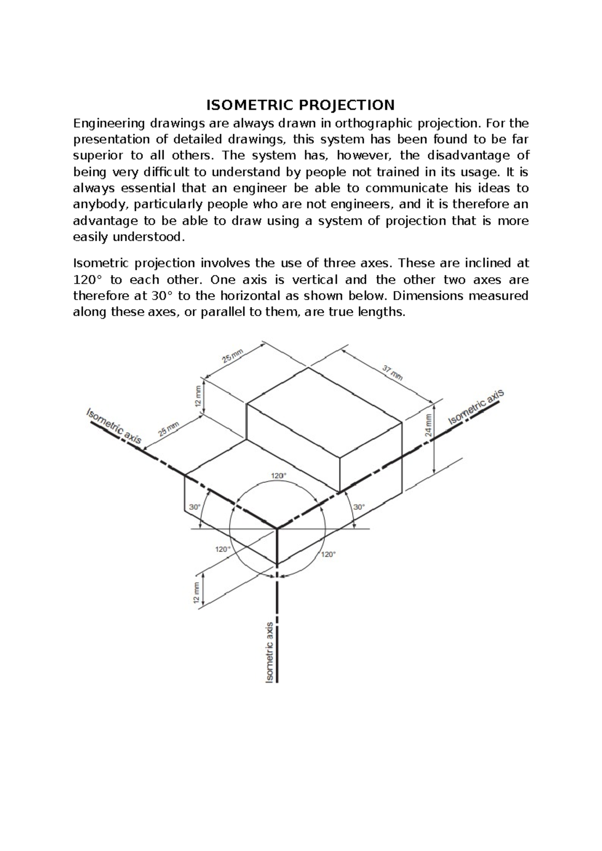 ISOMETRIC PROJECTION: Techniques and Procedures for Engineering Drawings - Studocu