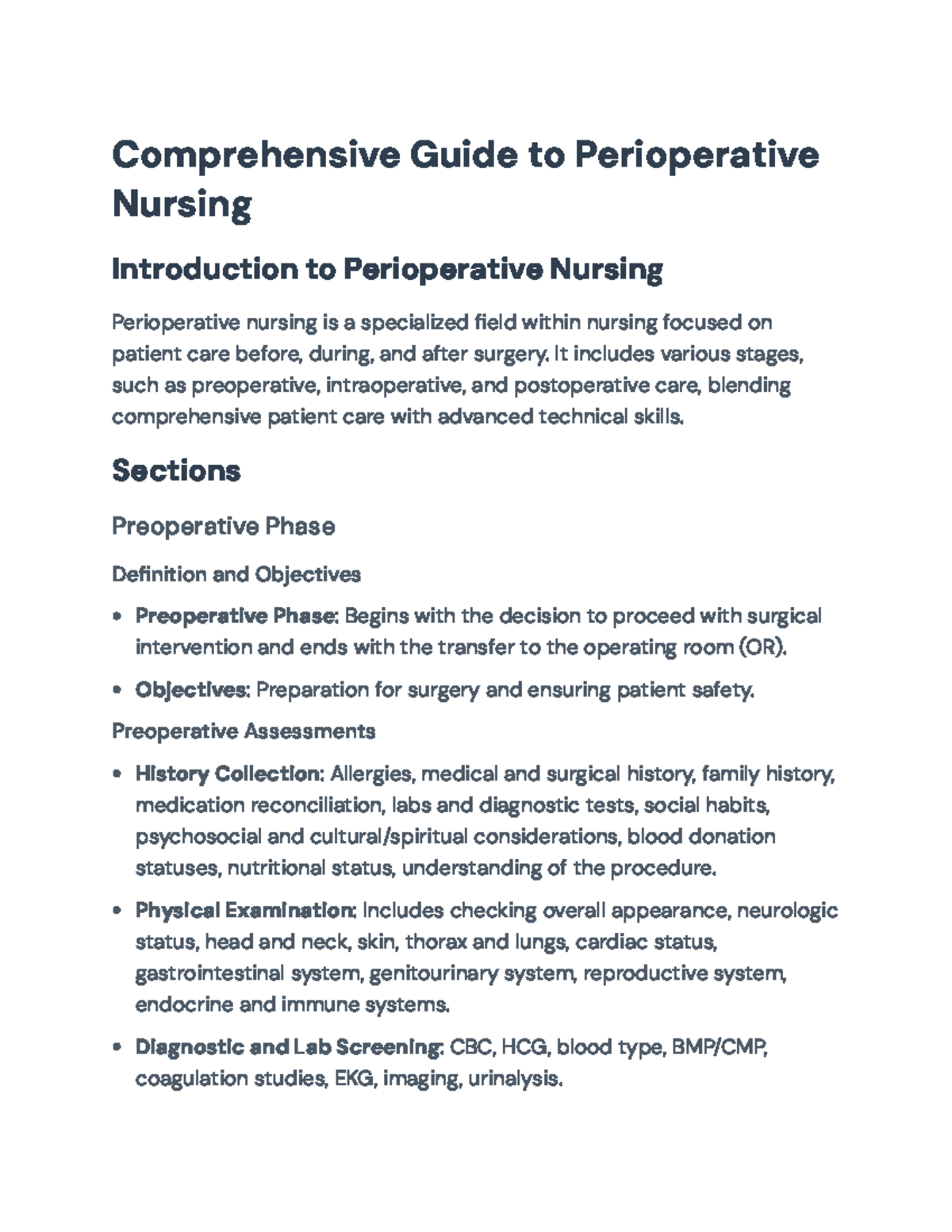 Comprehensive Guide to Perioperative Nursing: Care Phases Explained ...
