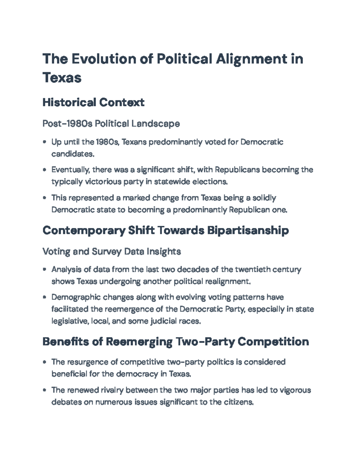 Texas Political Alignment Evolution: From Democratic Dominance to GOP ...