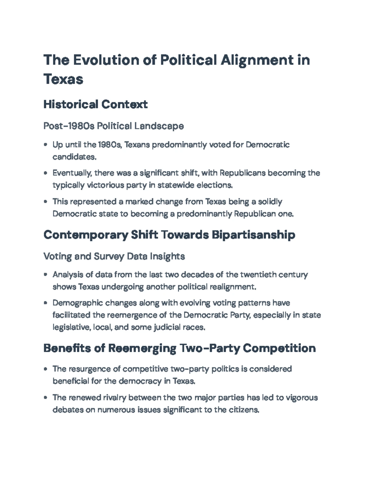 Political Evolution in Texas: From Early Parties to Modern Dynamics ...