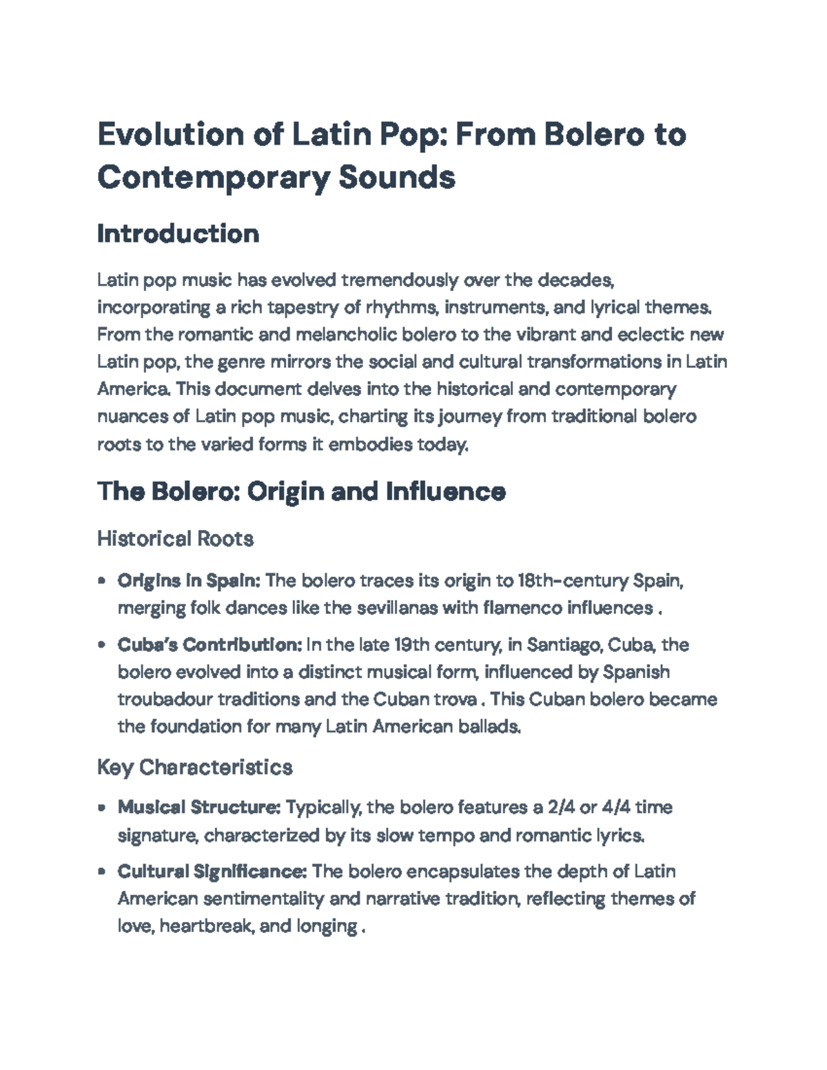 Evolution of Latin Pop: From Bolero to Contemporary Genres - Evolution ...