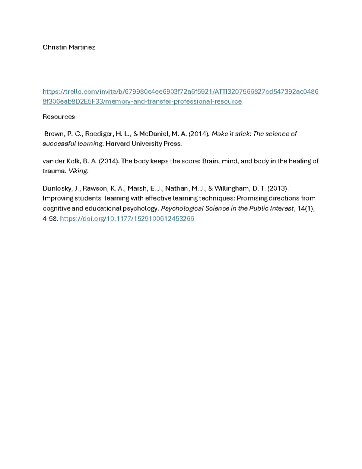 Document 6 - lesson plans 2024 - Christin Martinez - Studocu