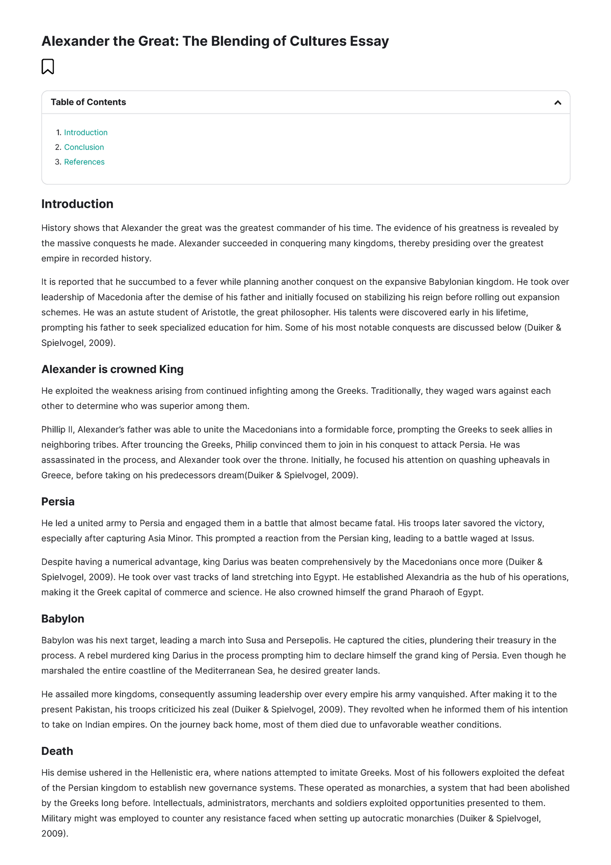 Alexander the Great: The Blending of Cultures Essay (572 Words) - Studocu