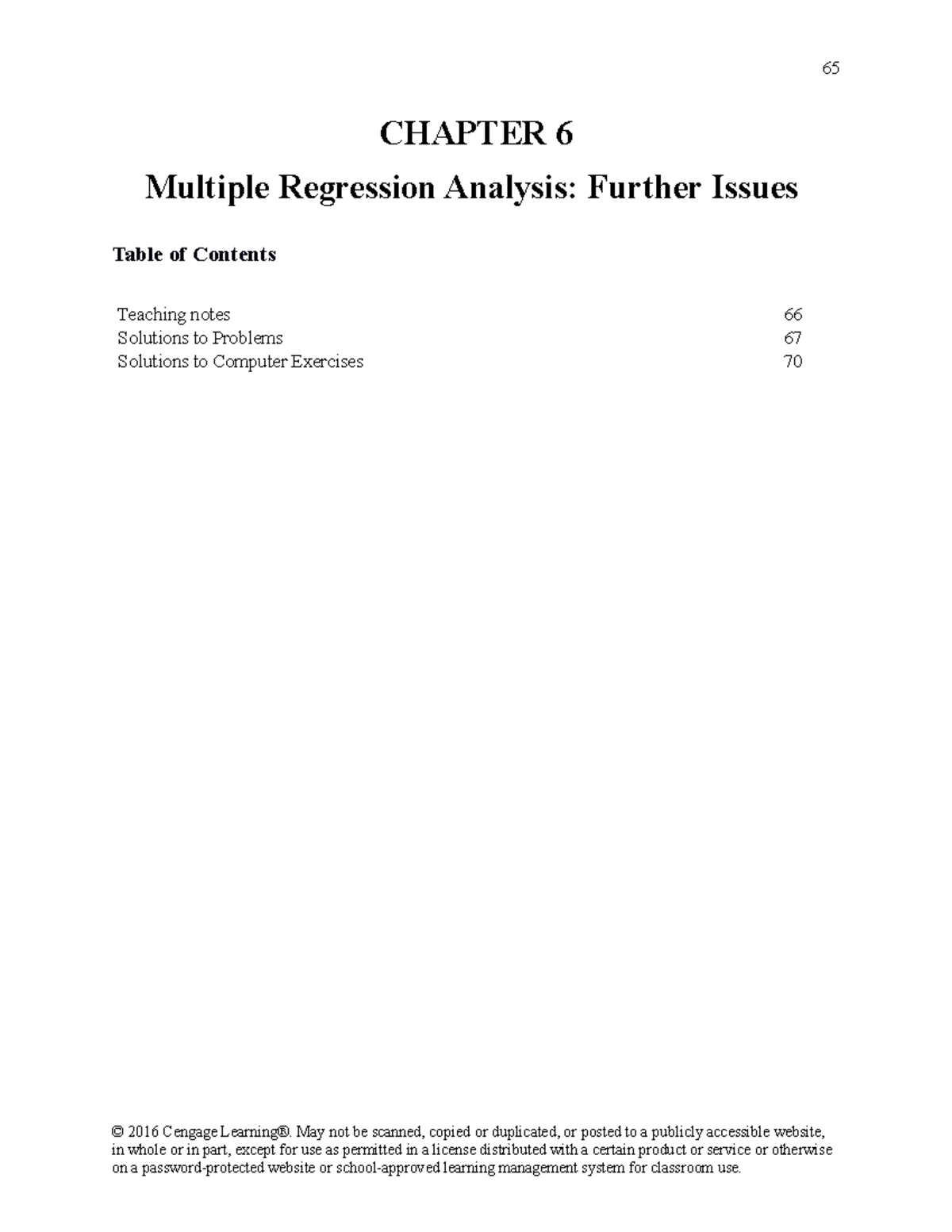 Wooldridge 7e Ch06: Multiple Regression Analysis Overview - Studocu