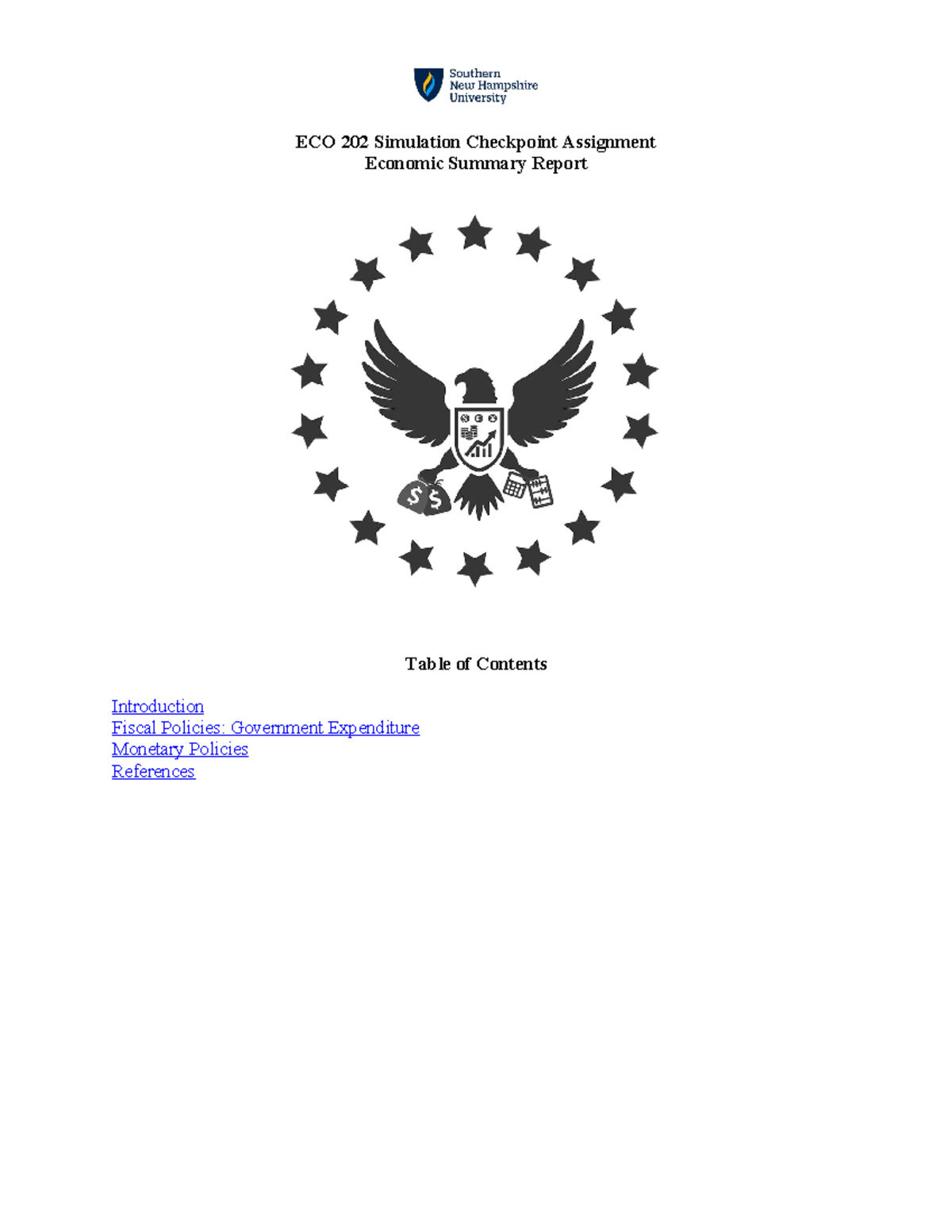 ECO 202 Module Three Simulation Checkpoint Assignment - ECO 202 Simulation Checkpoint Assignment ...