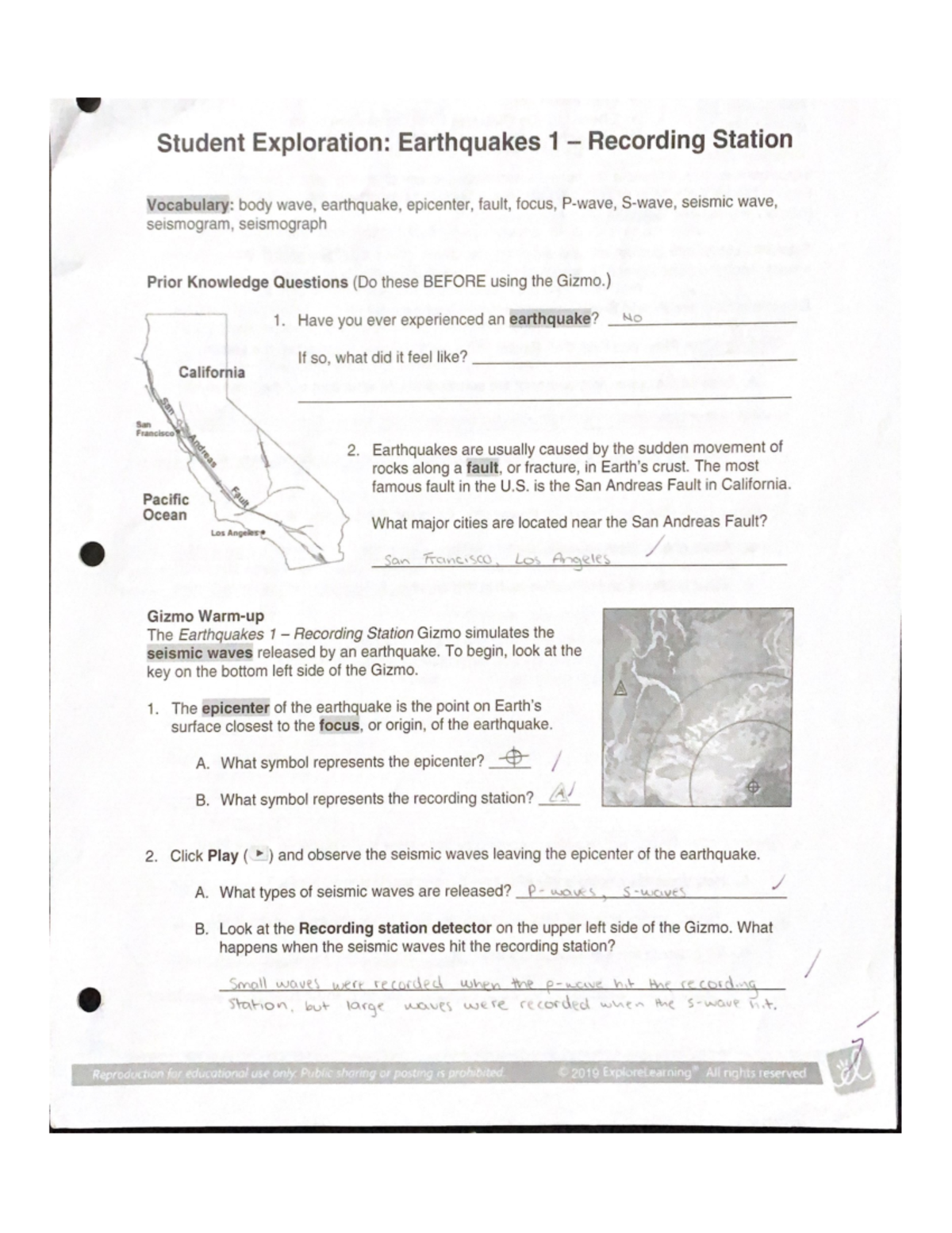 Earthquakes 1 - Recording Station Gizmo Answer Key (STU101) - Studocu