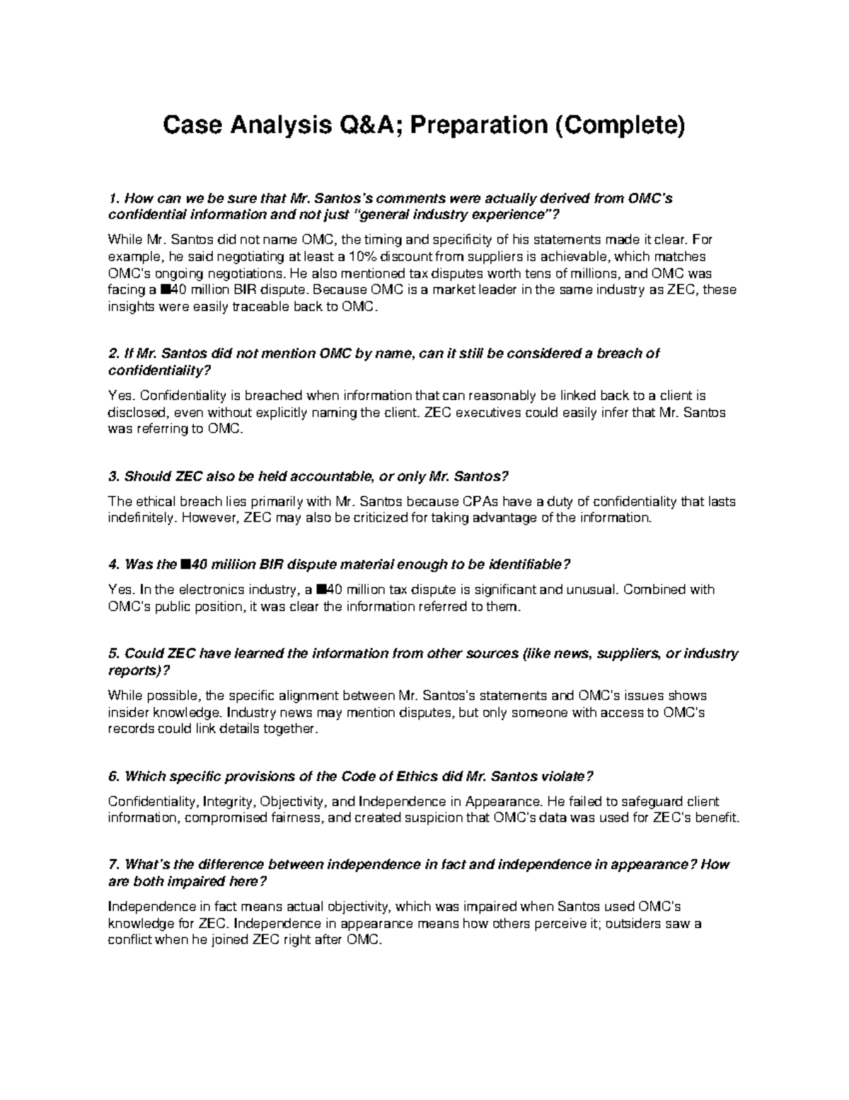 Case Study: Ethical Breaches in Confidentiality - QA Prep - Studocu