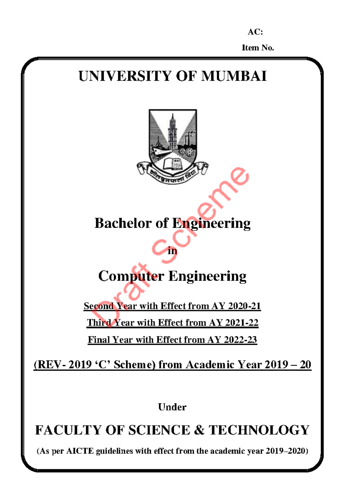 BE Comp Engg R2019 - Syllabus of Computer Engineering. Syllabus of ...