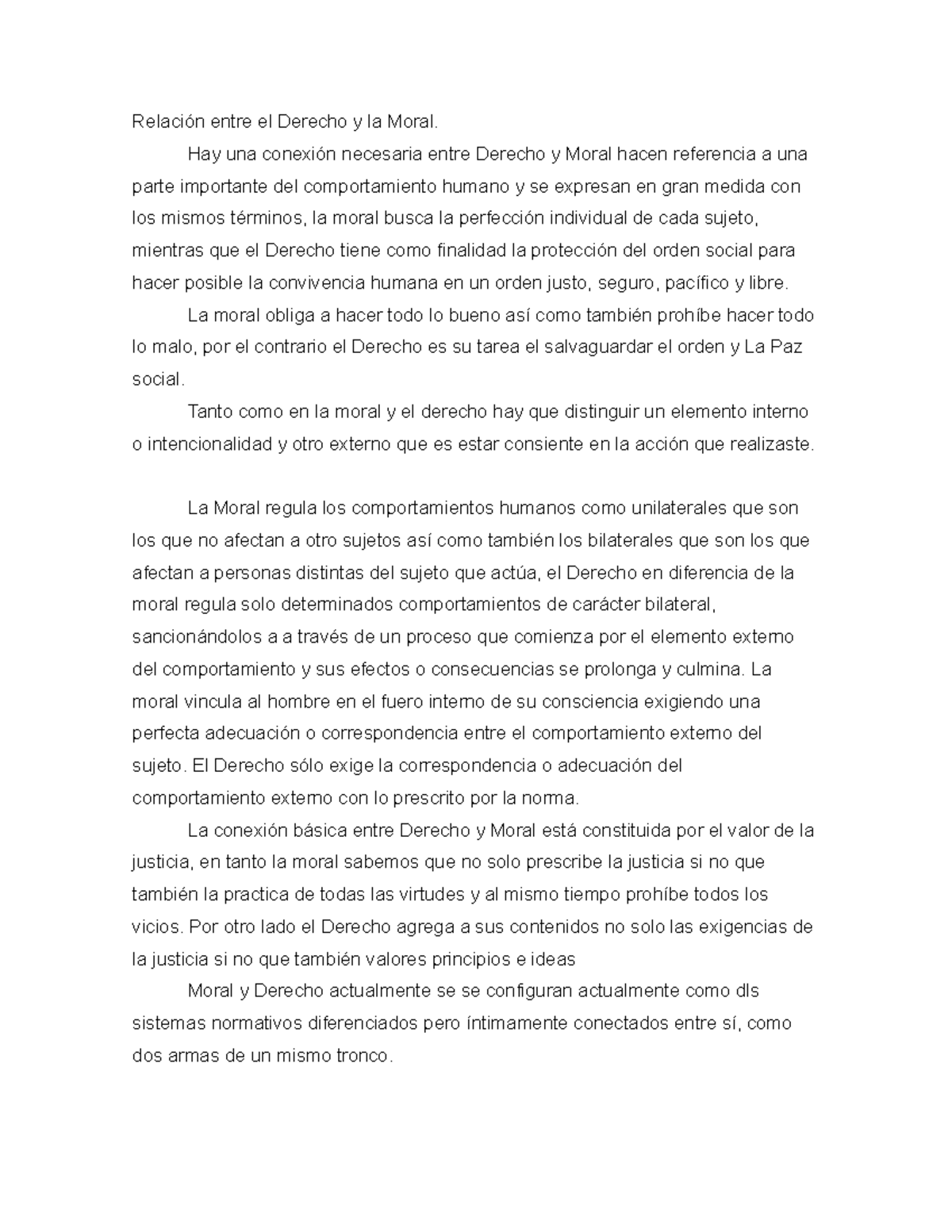 Derecho y Moral: Conexiones y Conflictos - Apunte - Studocu