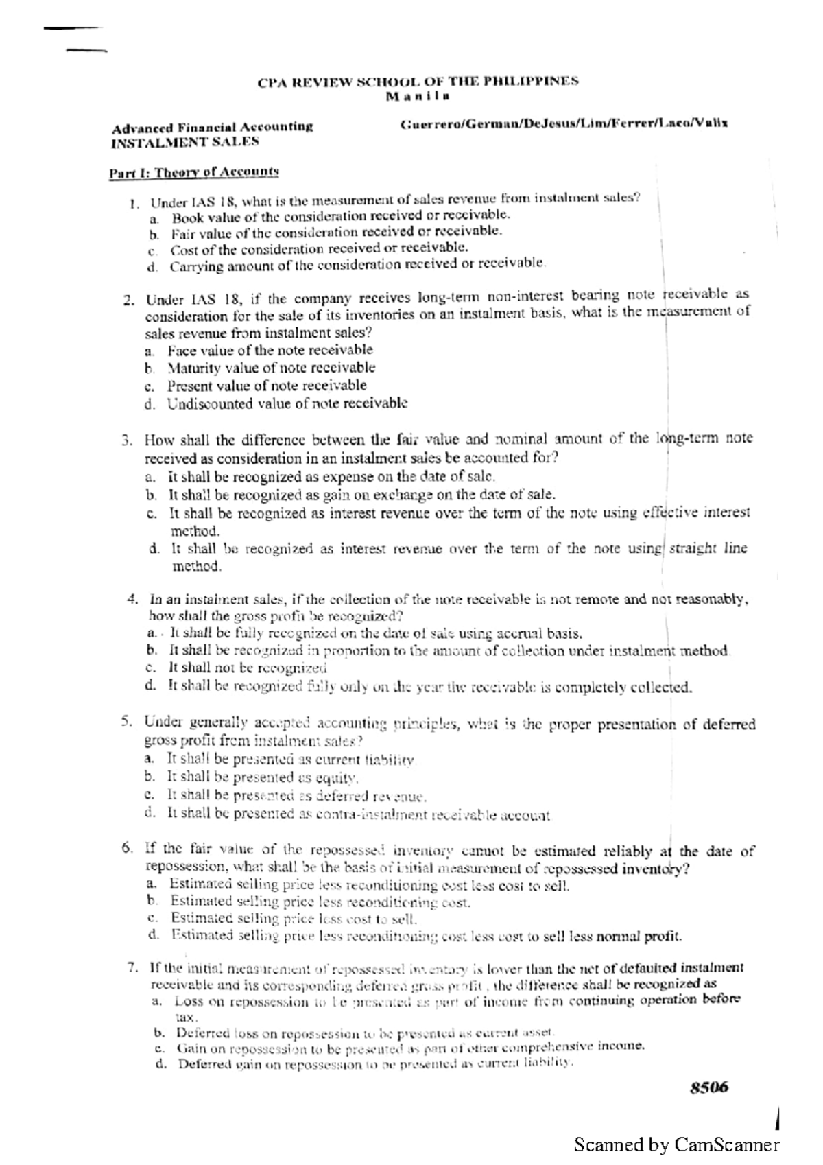 AFAR 8506 - Reviewer - Accountancy - Studocu