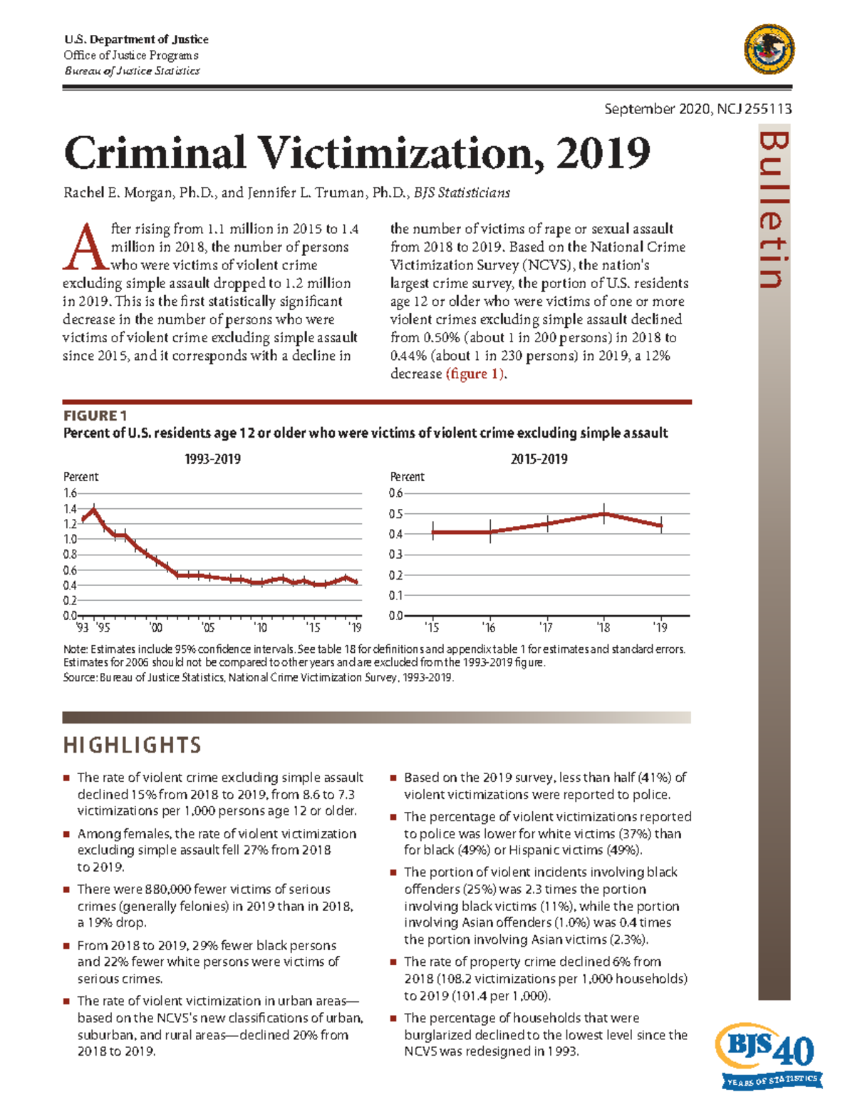 Criminal Victimization Trends and Data Analysis, 2019 - NCVS Report ...